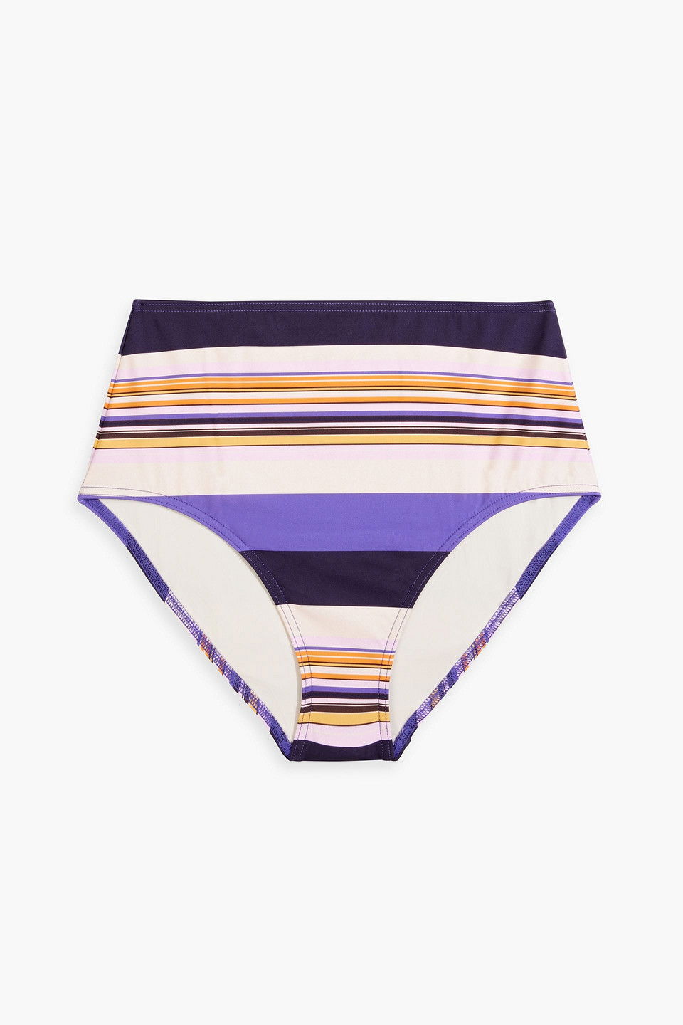 ZIMMERMANN Striped High-Rise Bikini Briefs in Blue | Endource