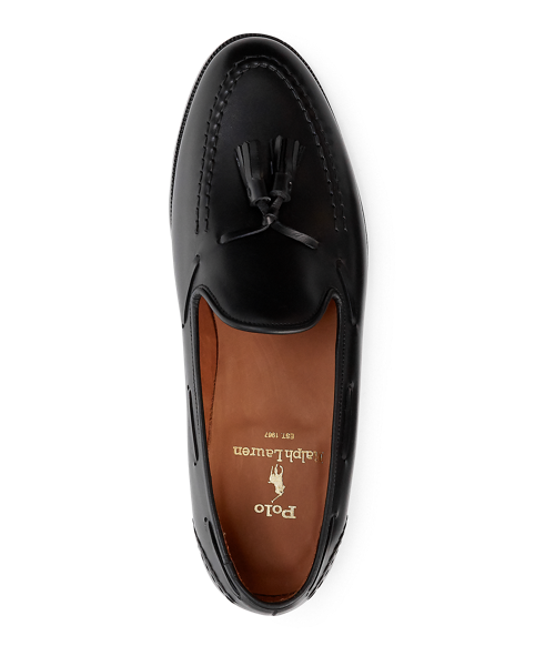 POLO RALPH LAUREN Booth Calfskin Loafer in Black | Endource