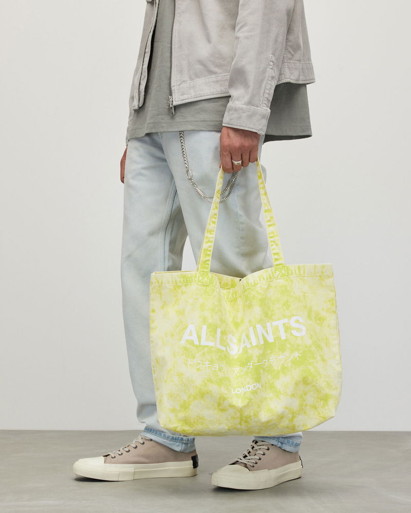 ALLSAINTS Underground Acid Tote Bag in CITRUS GREEN/CHALK | endource