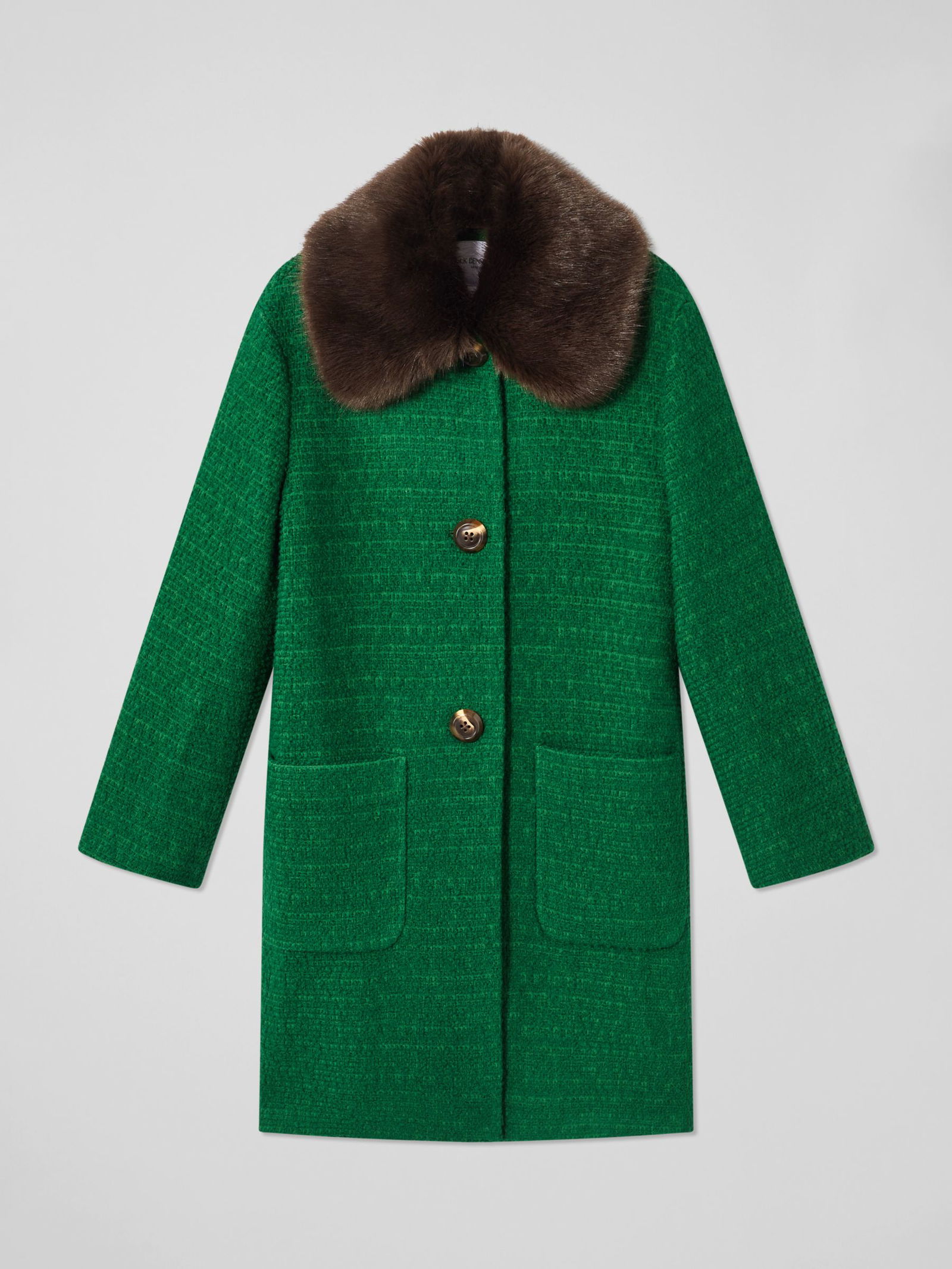 L.K. BENNETT Aster Wool Blend Coat in Green | endource