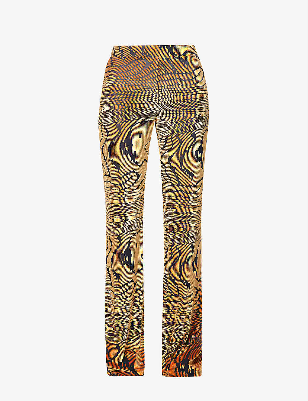 STINE GOYA Andy Straight-Leg Velvet Trousers in VELVETMOIREE | endource