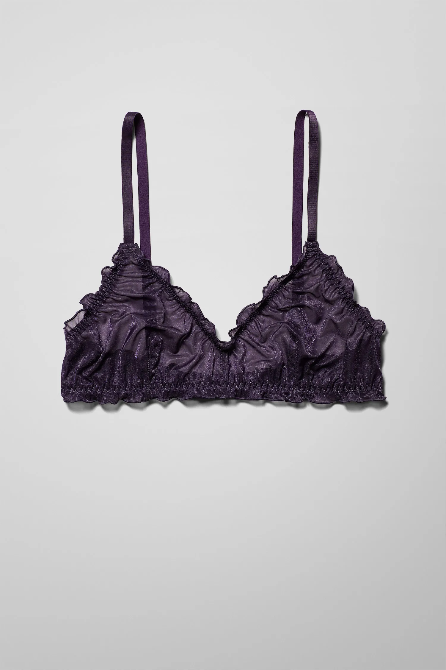 WEEKDAY Carla Shine Soft Bra in Purple | Endource