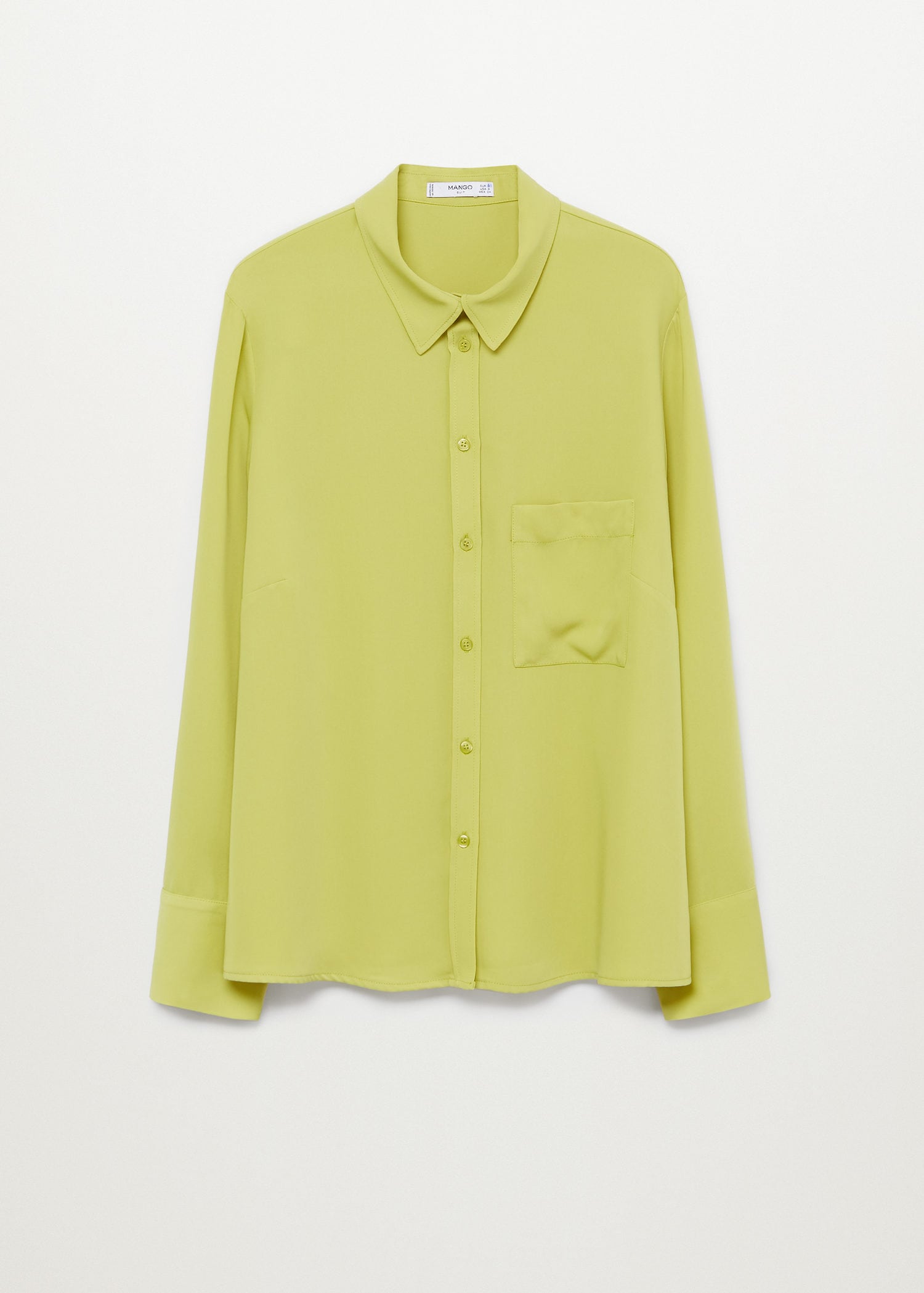 MANGO Patch Pocketed Shirt in Lime | Endource