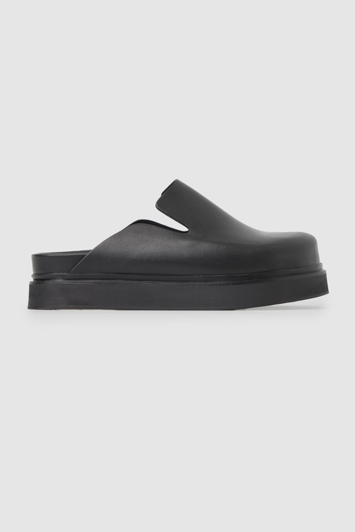 COS Cut-Out Leather Mules in BLACK | endource