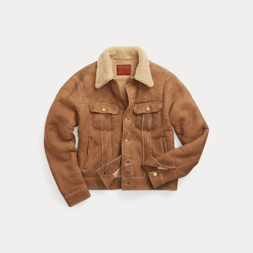 RALPH LAUREN RRL Shearling Jacket in Tan | Endource