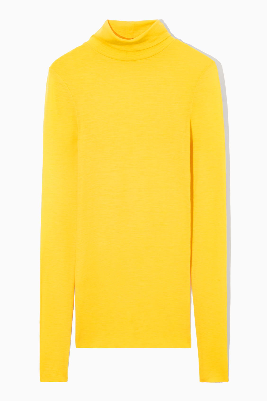 COS Slim-Fit Turtleneck Top in YELLOW | endource