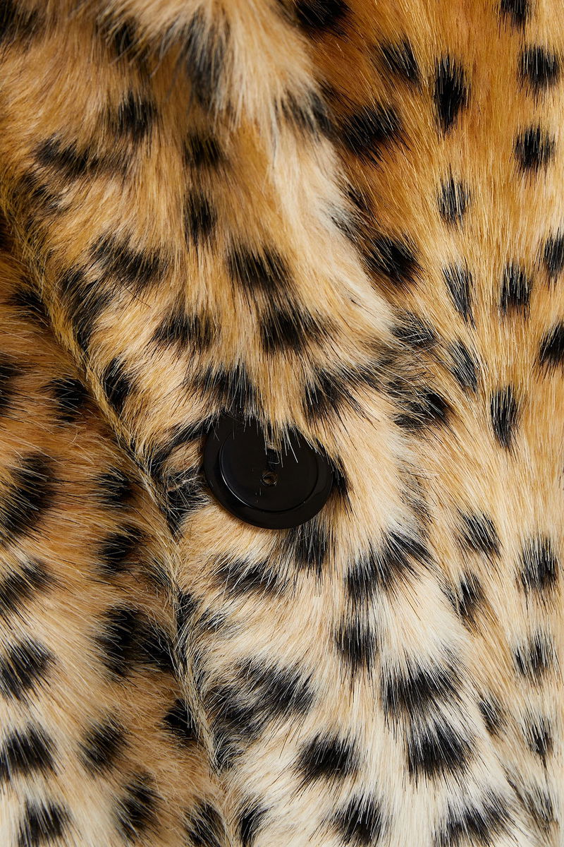 STAND STUDIO Minna Leopard-Print Faux Fur Coat in Animal Print | endource