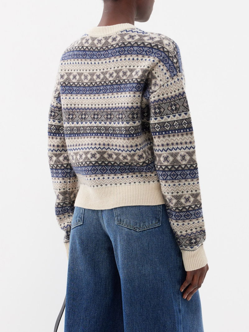 CO Fair Isle-Jacquard Cashmere Sweater in Blue | Endource