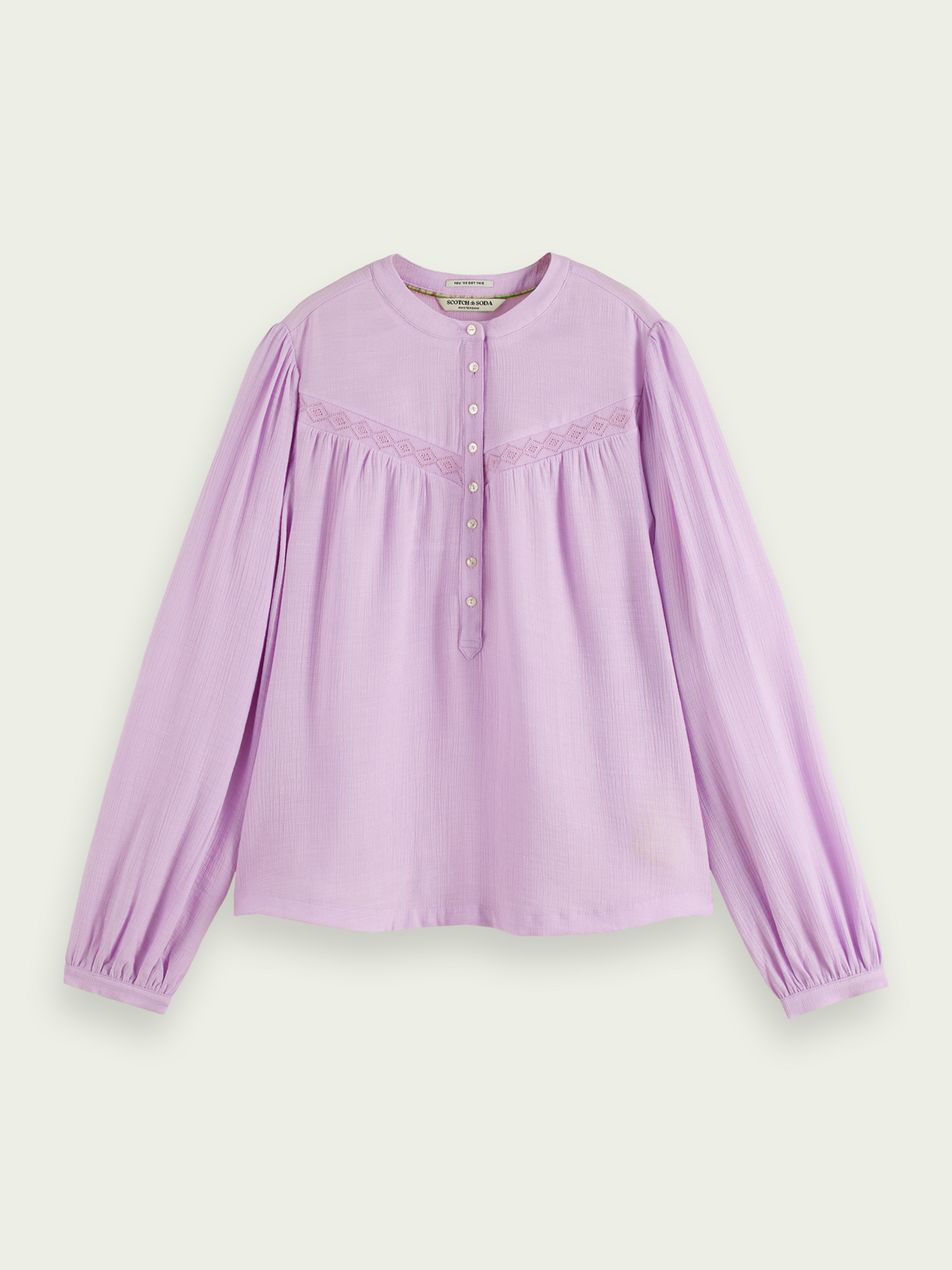 SCOTCH & SODA Gathered Yoke Top in Orchid | Endource