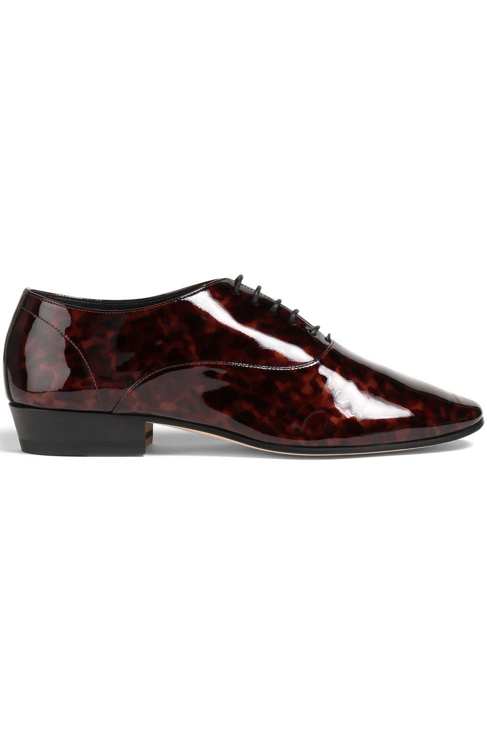 SAINT LAURENT Tortoiseshell-Print Patent-Leather Brogues in Animal ...