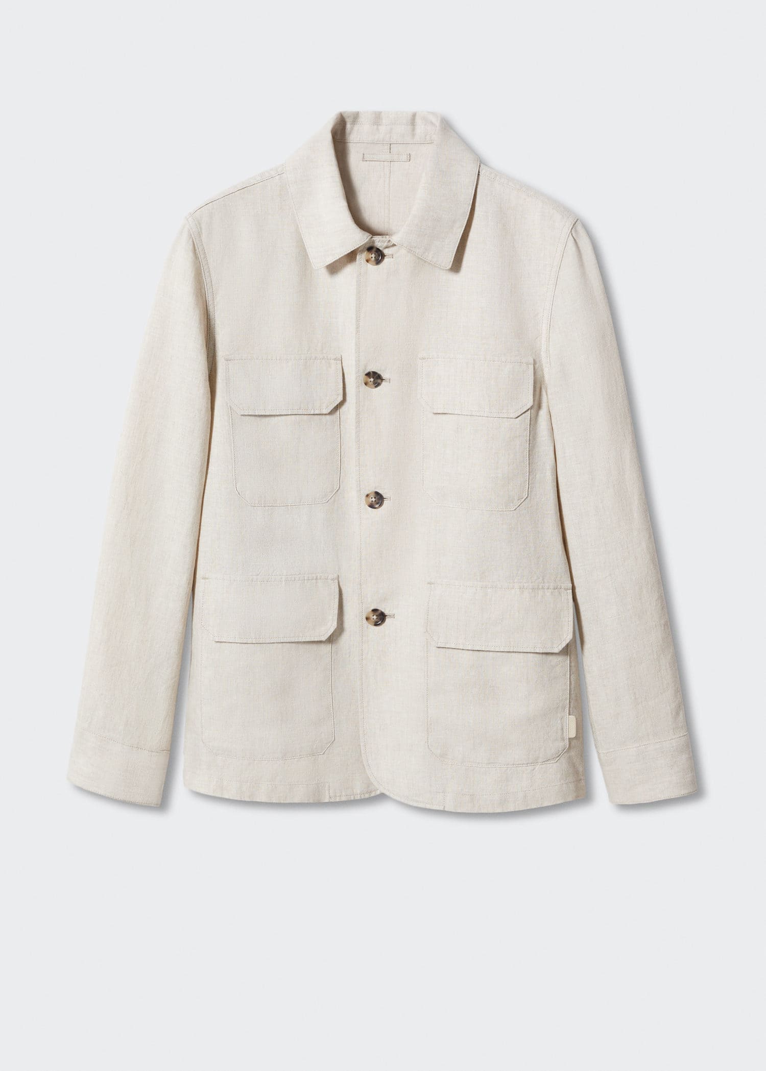 MANGO Linen Saharan Jacket in Sand | Endource