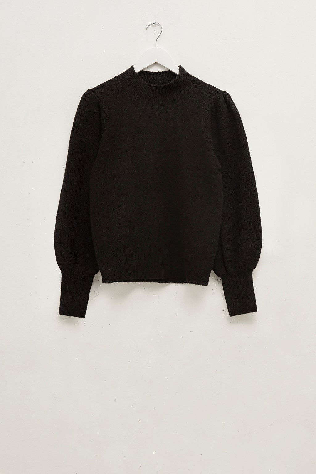 FRENCH CONNECTION Flossy Puff Sleeve High Neck Jumper in Phantom Green ...