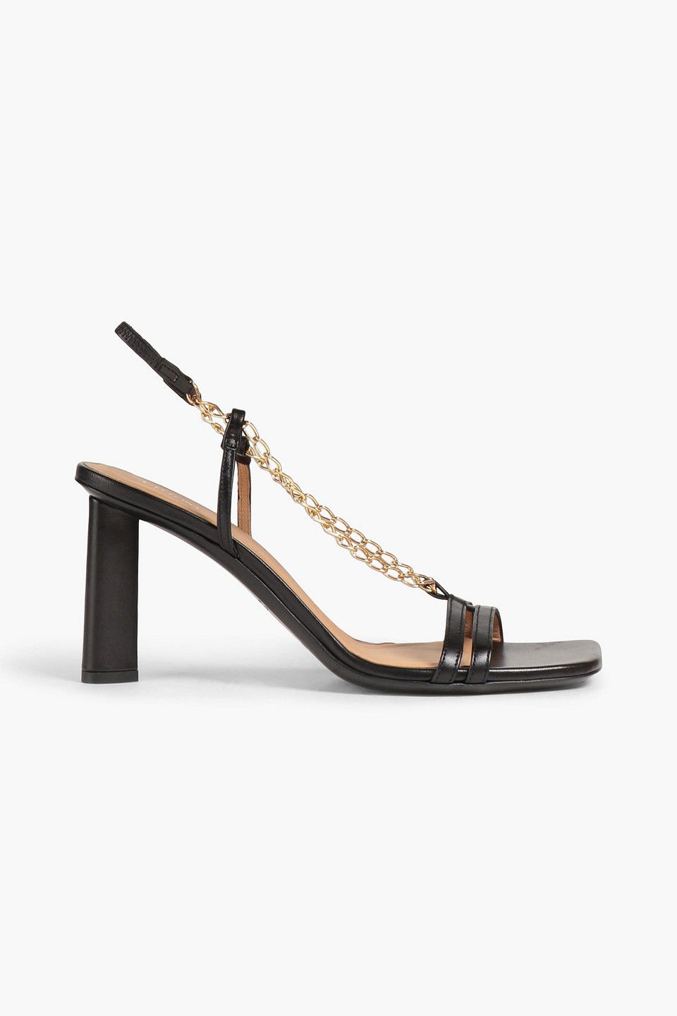 FRAME Le Tati Chain-Embellished Leather Sandals | endource