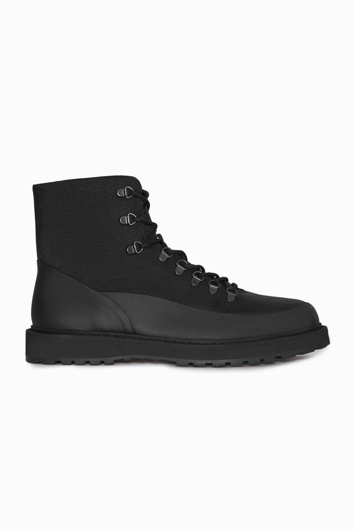 COS Leather-Trimmed Hiking Boots in BLACK | endource
