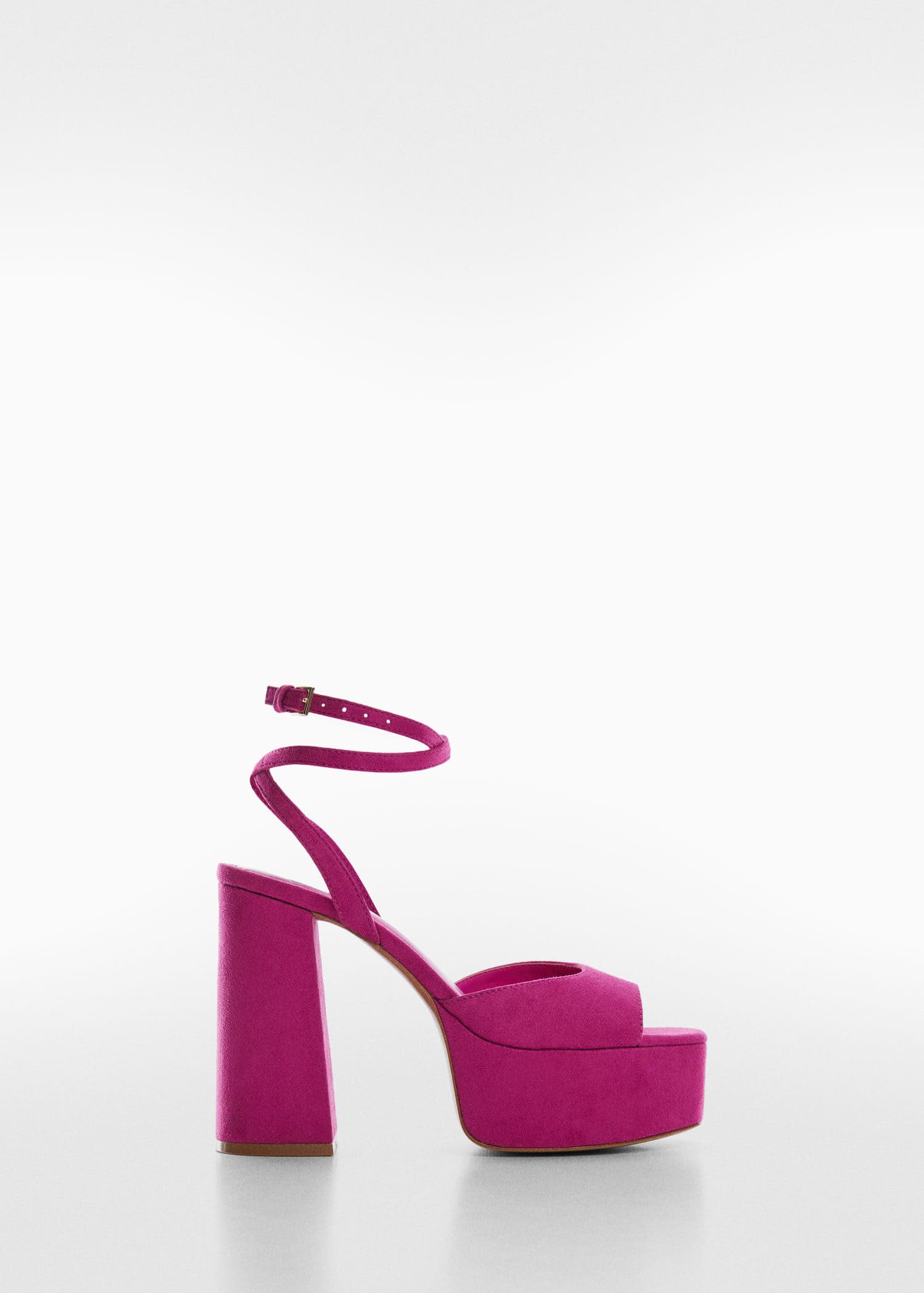 MANGO Platform Ankle-Cuff Sandals in Fuchsia | endource