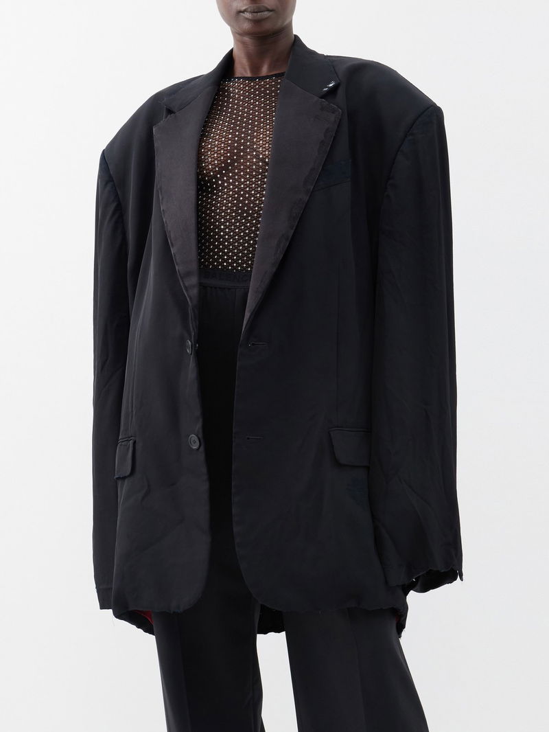 BALENCIAGA Skater Oversized Gabardine Jacket in Black | Endource