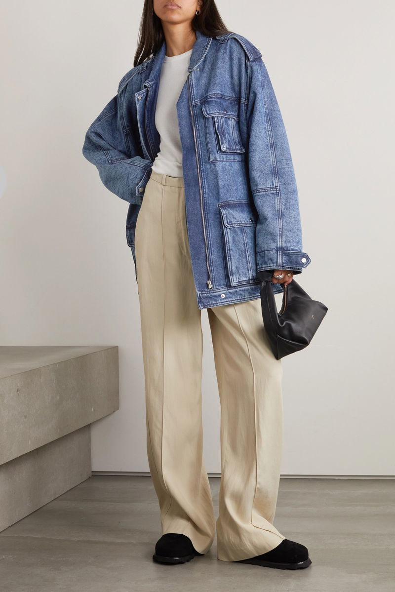 ISABEL MARANT Volta Oversized Denim Jacket in Blue | endource
