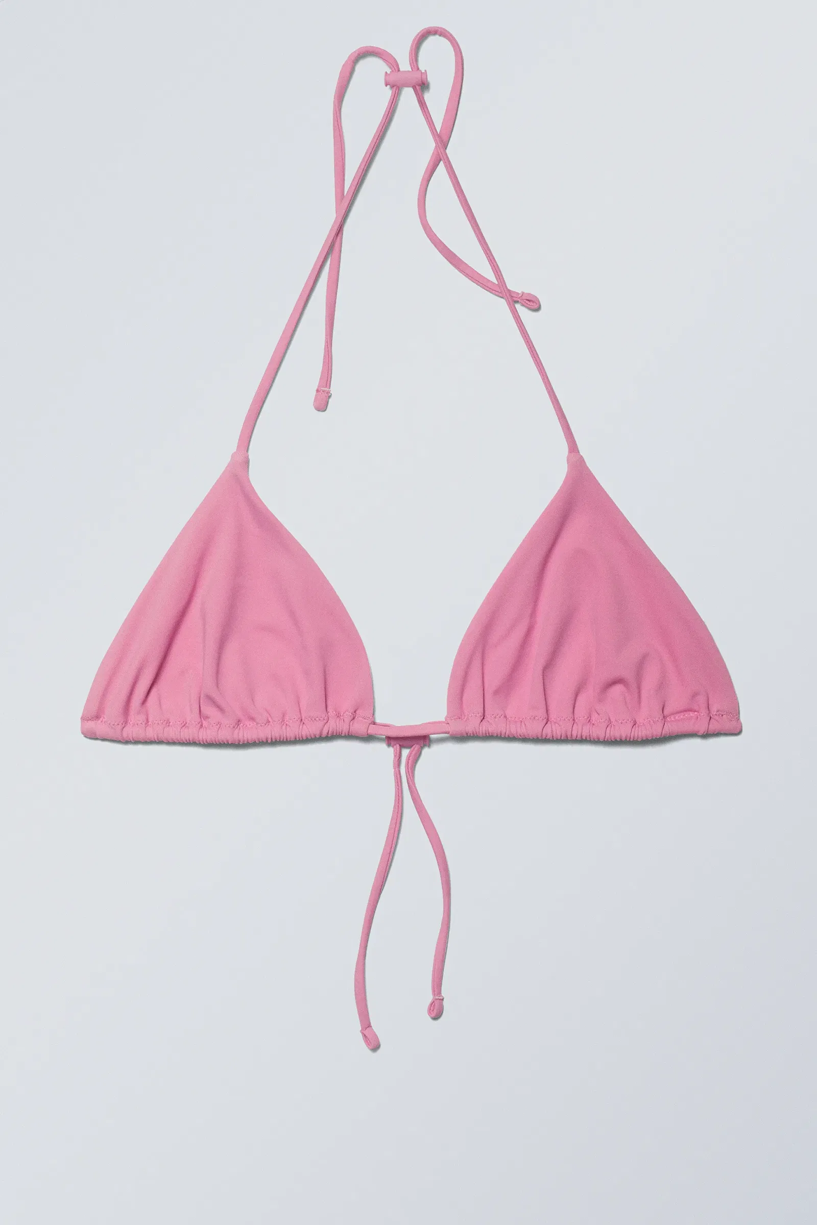 WEEKDAY Drawstring Halter Bikini Top in Pink | Endource