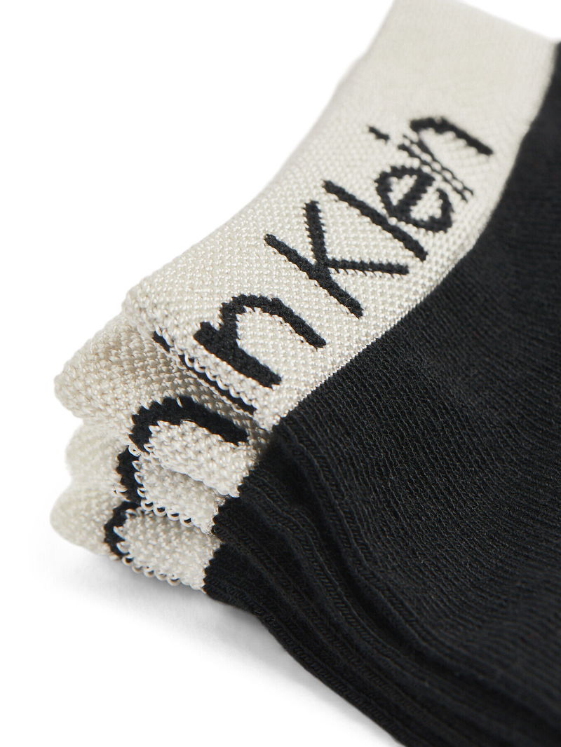 CALVIN KLEIN Quarter 2P Logo Welt Socks in White | endource