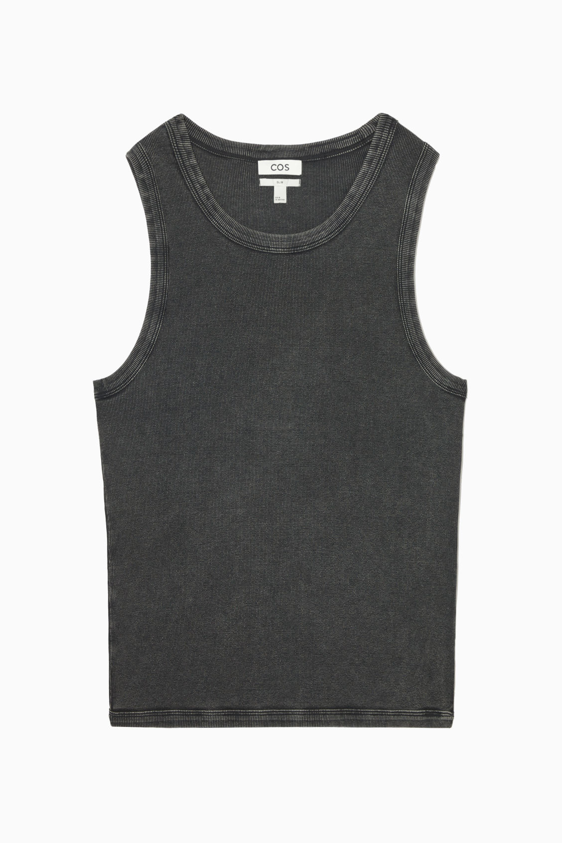 COS Slim-Fit Acid-Wash Tank Top in WASHED BLACK | endource