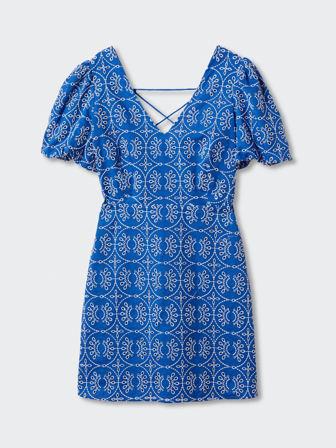 MANGO Zafi Embroidered Mini Dress in Blue | Endource