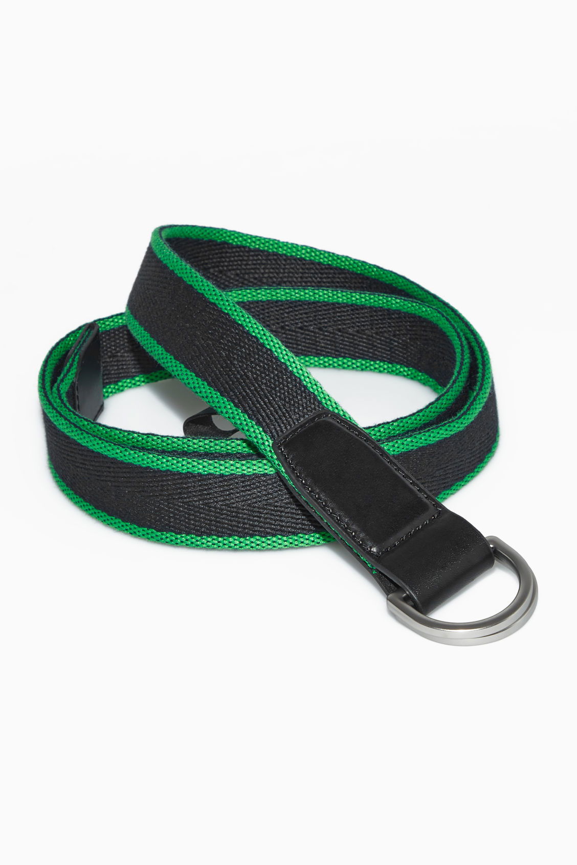 COS Colour-Block Webbing D-Ring Belt in NAVY / GREEN | Endource
