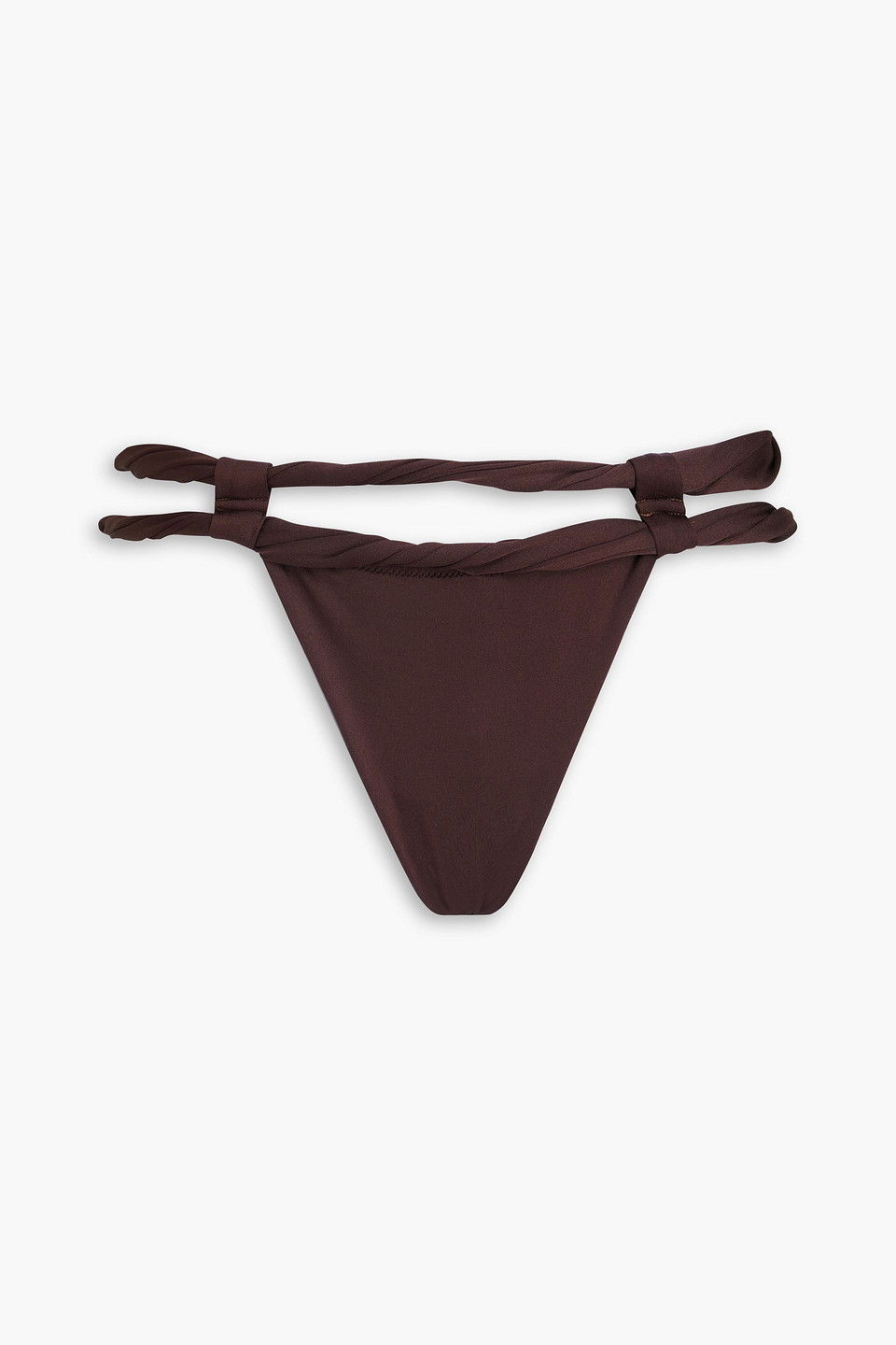 JACQUEMUS Twisted Cutout Bikini Briefs in Brown | endource