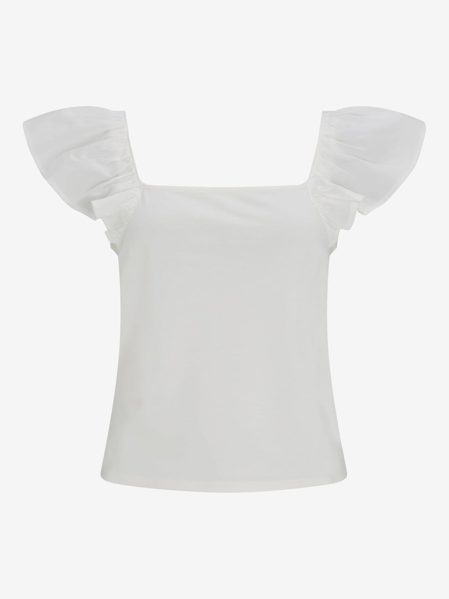 MINT VELVET Frill Cap Sleeve Square Neck Top in Ivory | endource