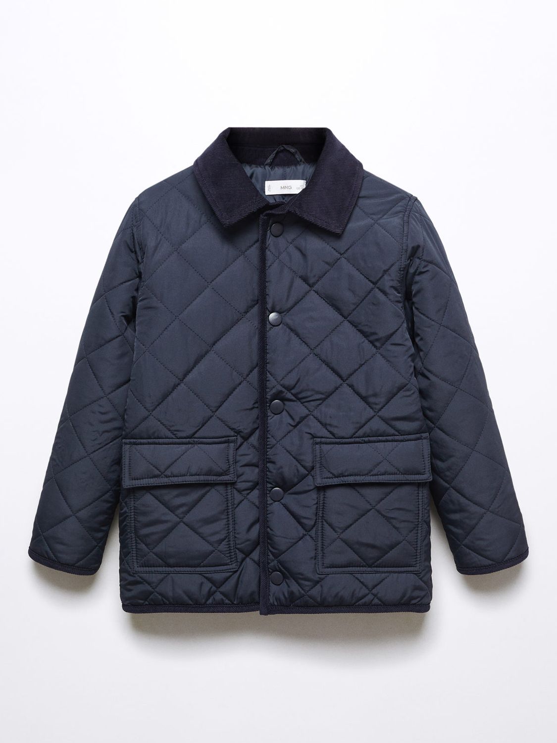 MANGO Kids' Husky Quilted Jacket in Navy | endource
