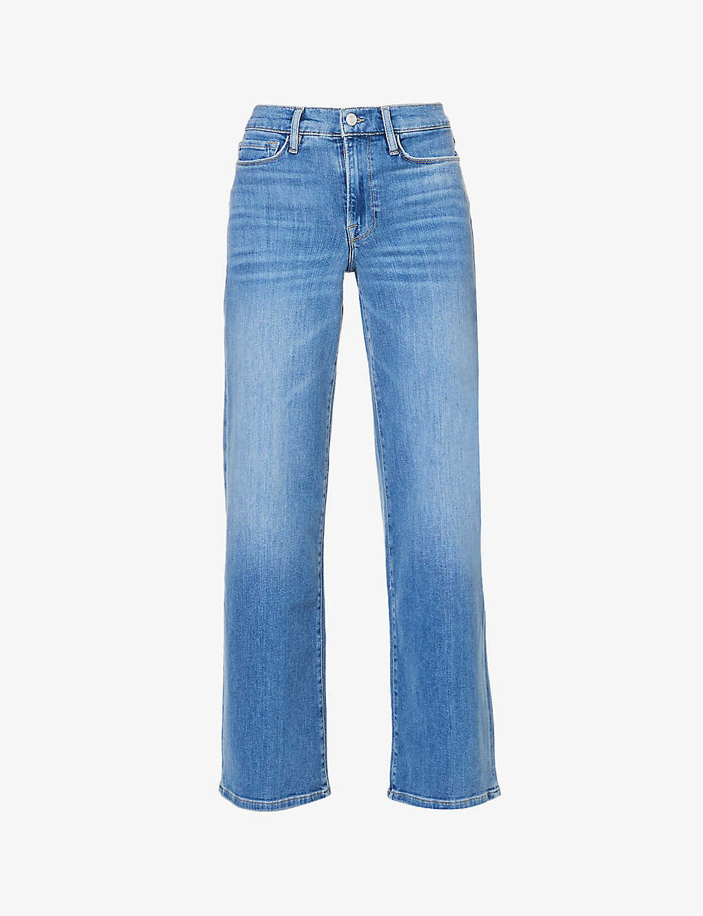 FRAME Le Palazzo Wide-Leg Slim-Fit Stretch-Denim Jeans in DRIZZLE ...