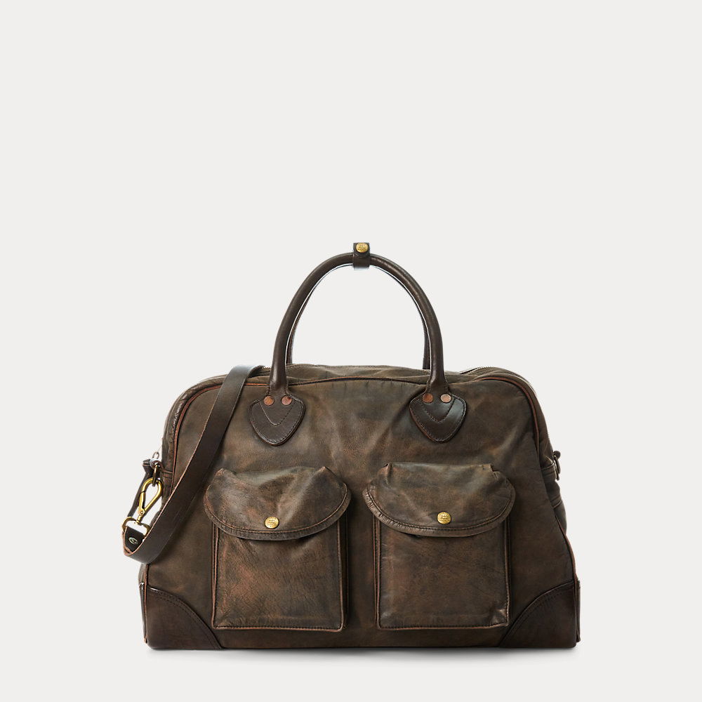 RALPH LAUREN RRL Leather Duffel in Black | endource