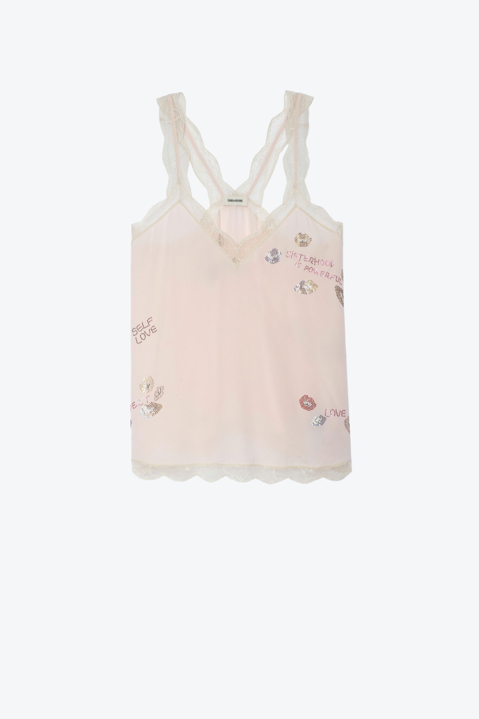 ZADIG & VOLTAIRE Band Of Sisters Silk Chou Camisole in Blossom | endource
