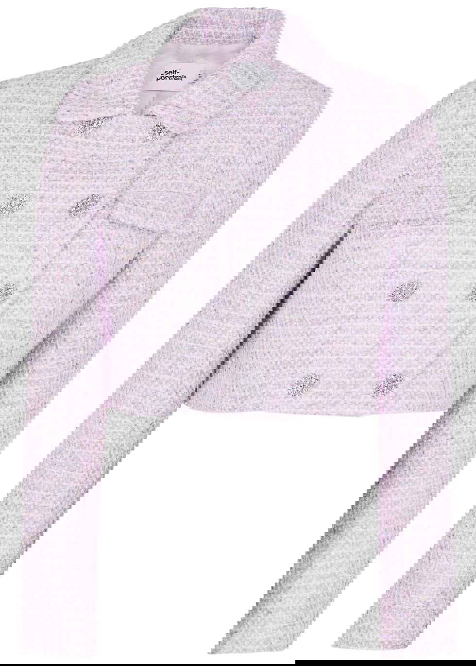 SELF-PORTRAIT Embellished Bouclé Tweed Jacket | endource