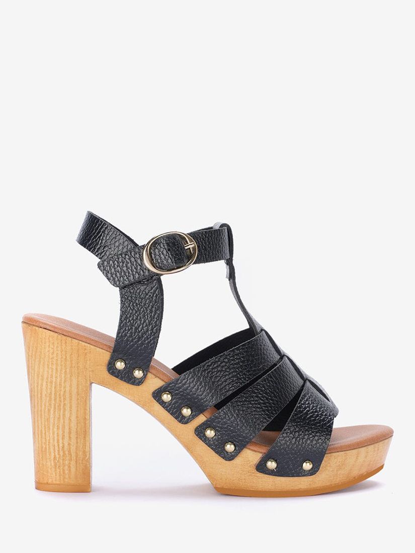 MINT VELVET Suzie Heeled Clog Sandals in Black | endource