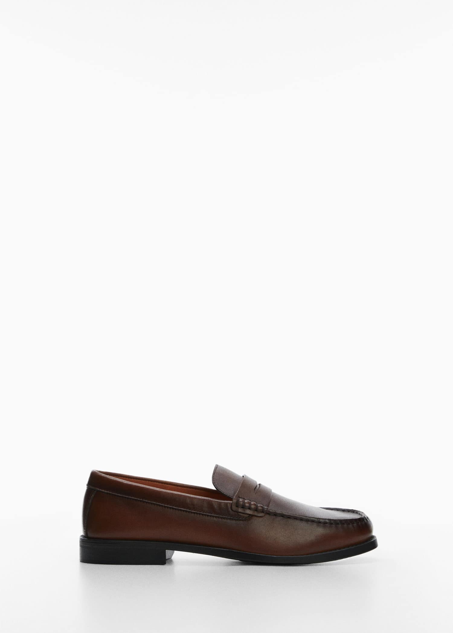 MANGO Leather Penny Loafers | endource
