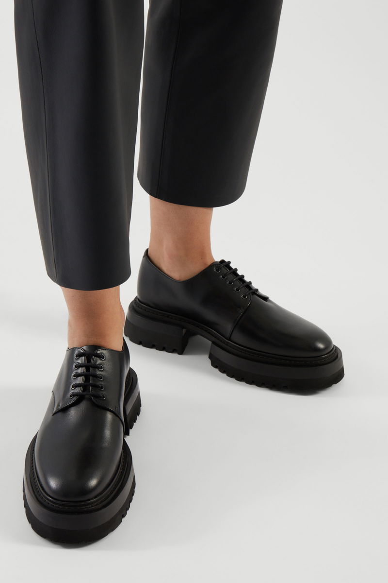 COS Chunky Derby Shoes in Black | endource