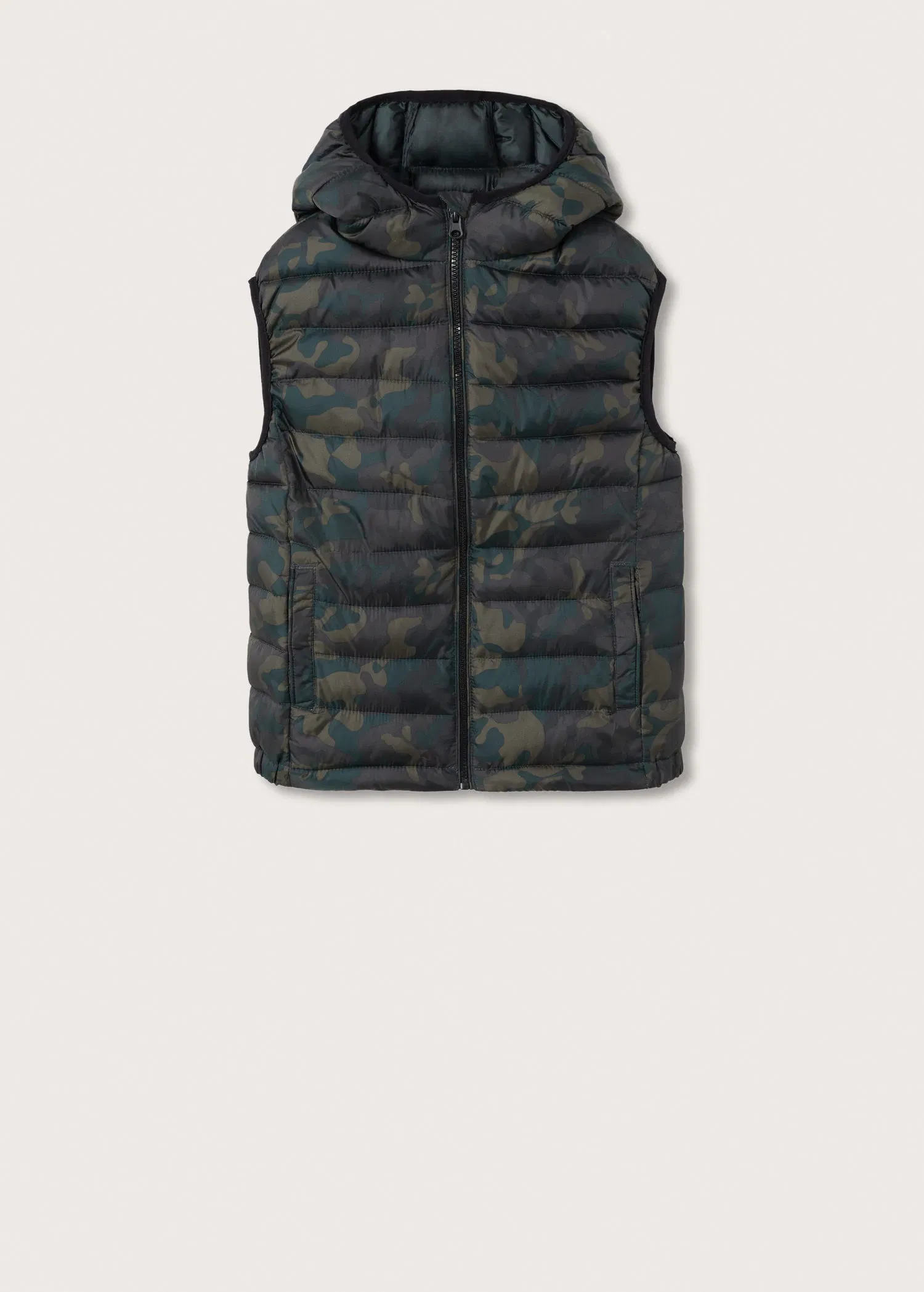 MANGO Camo-Print Quilted Gilet | Endource