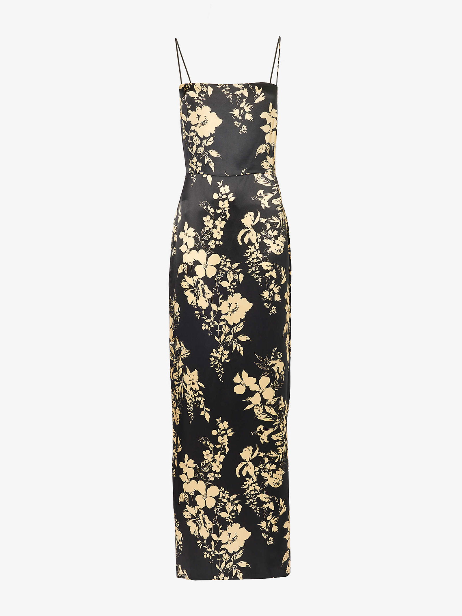 Reformation Frankie Floral Print Slim Fit Silk Maxi Dress In Gisele