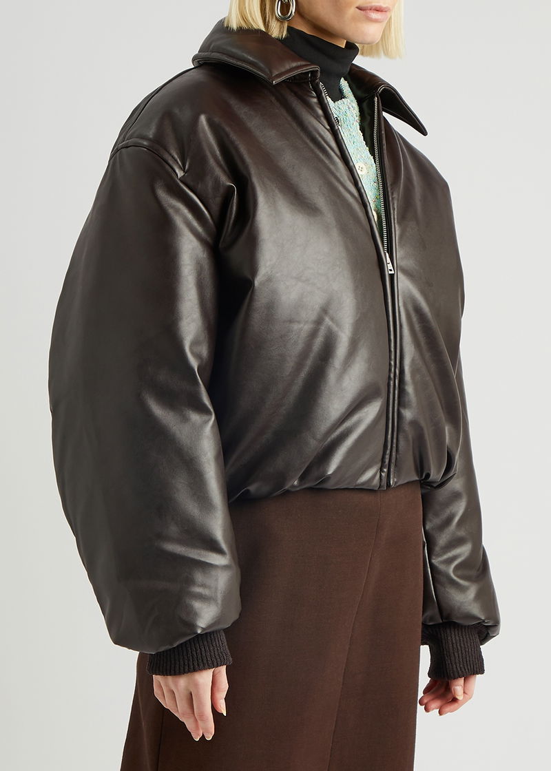 ACNE STUDIOS Padded Faux Leather Bomber Jacket | endource