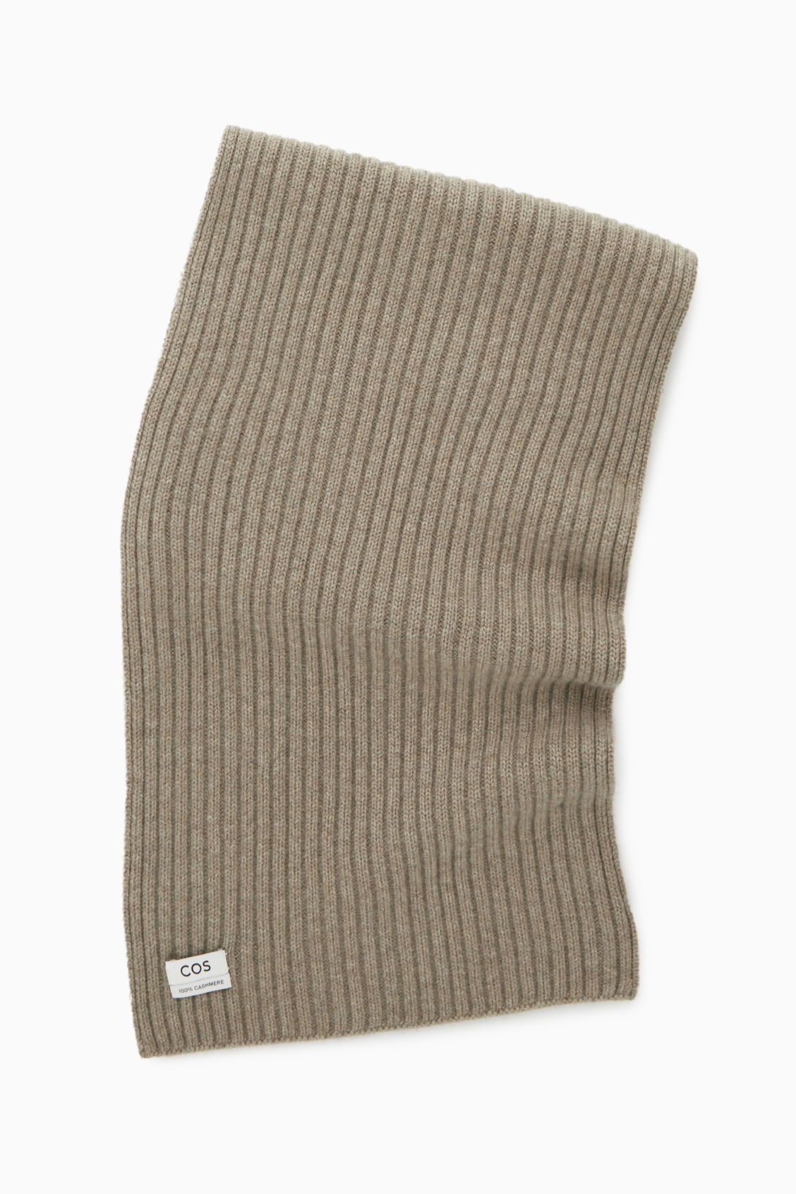 COS Chunky Ribbed-Knit Pure Cashmere Scarf in BEIGE | endource