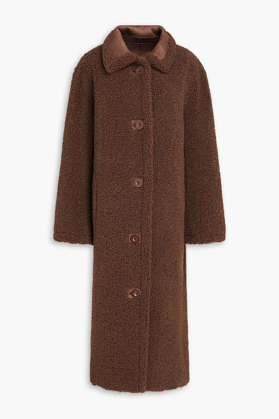 STAND STUDIO Kenca Reversible Faux Shearling Coat in Brown | endource
