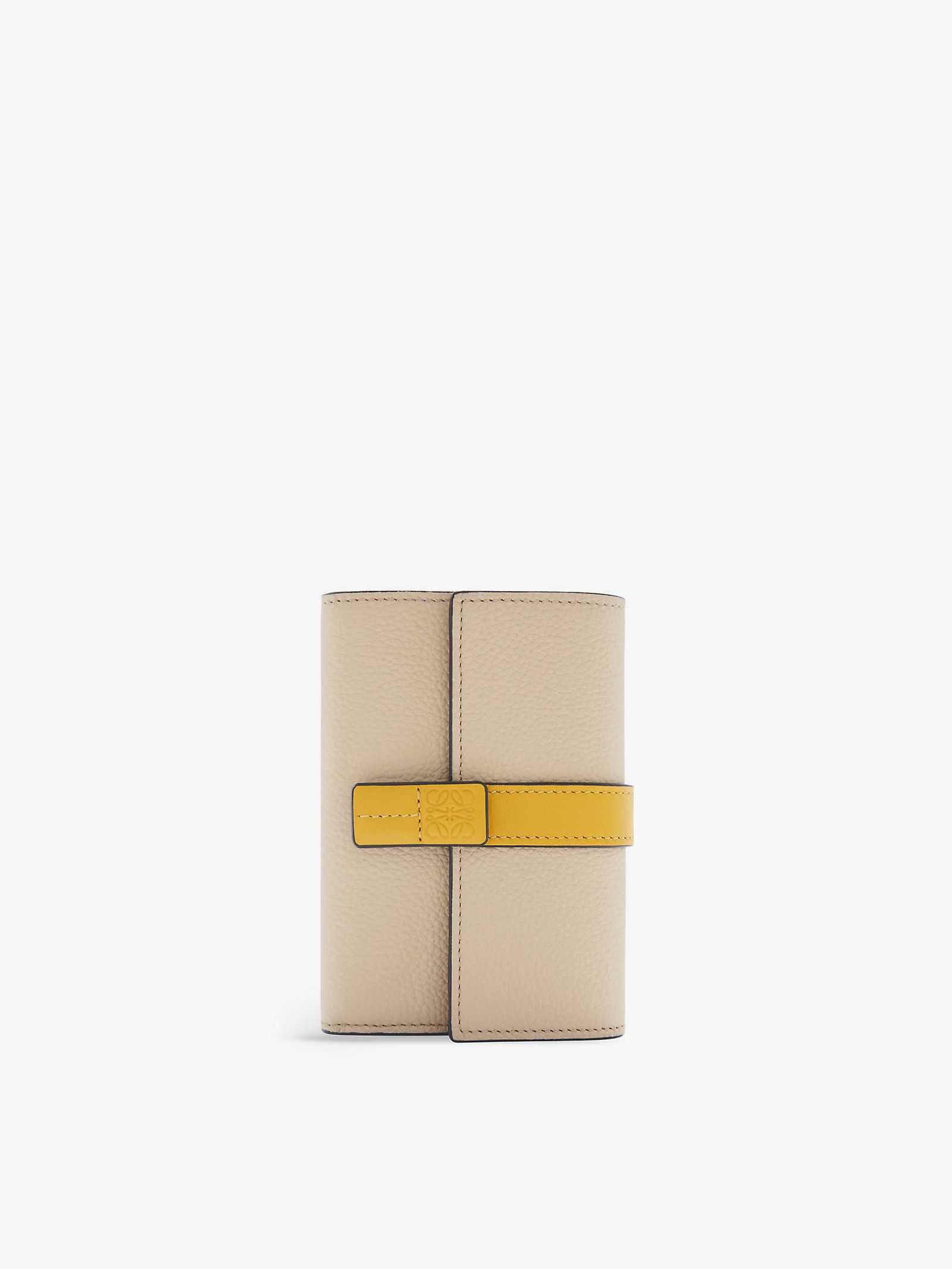 LOEWE Vertical Small Leather Wallet in CRAFT/SUNFLOWER | Endource