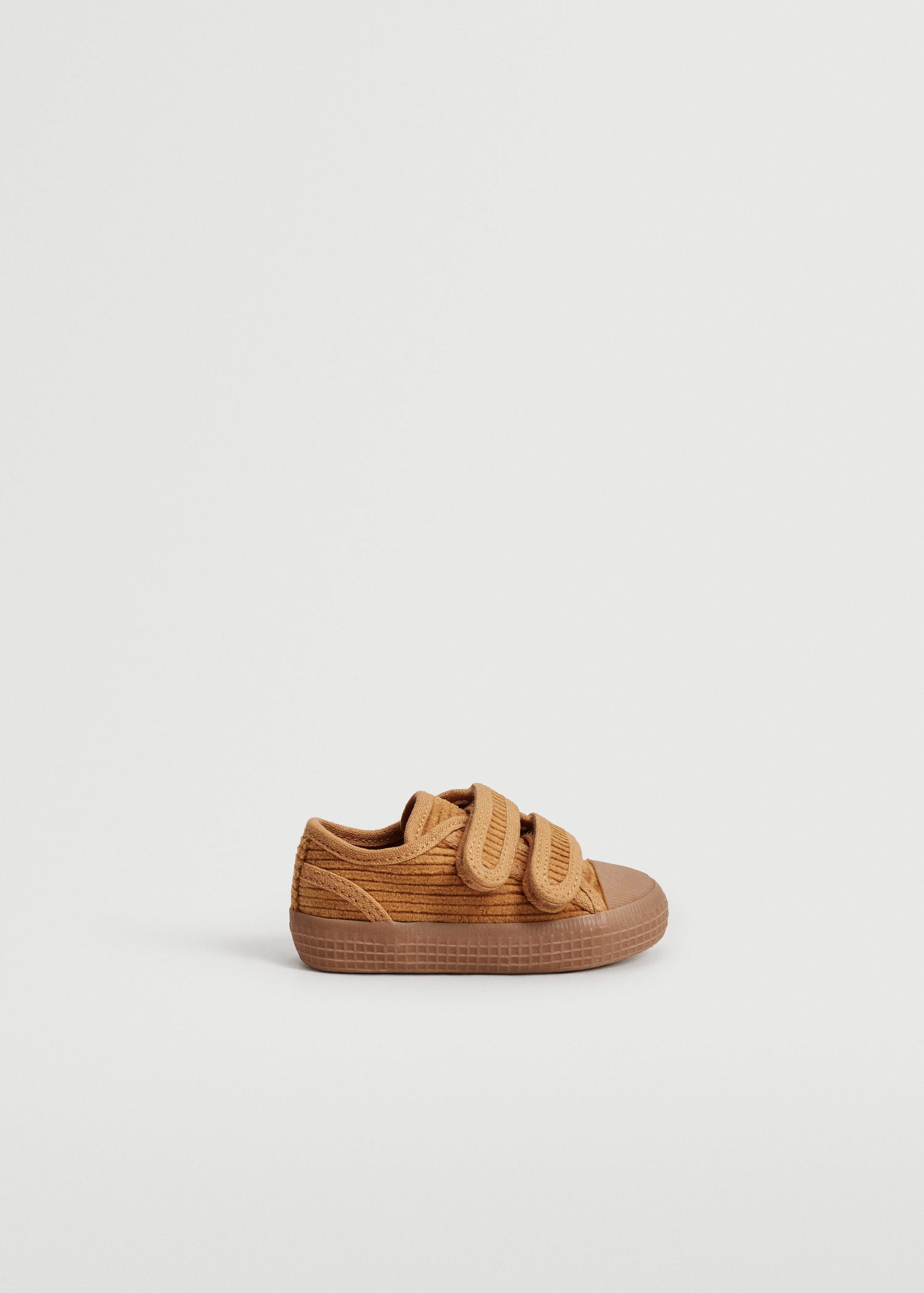 MANGO Velcro Corduroy Trainers in Mustard | Endource