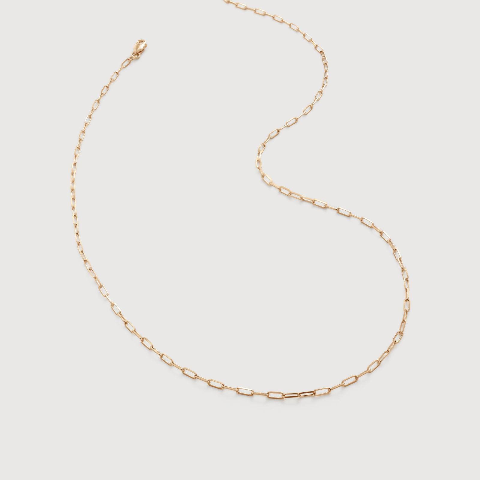 MONICA VINADER Paperclip Chain Necklace Adjustable 46cm/18' in 14k ...