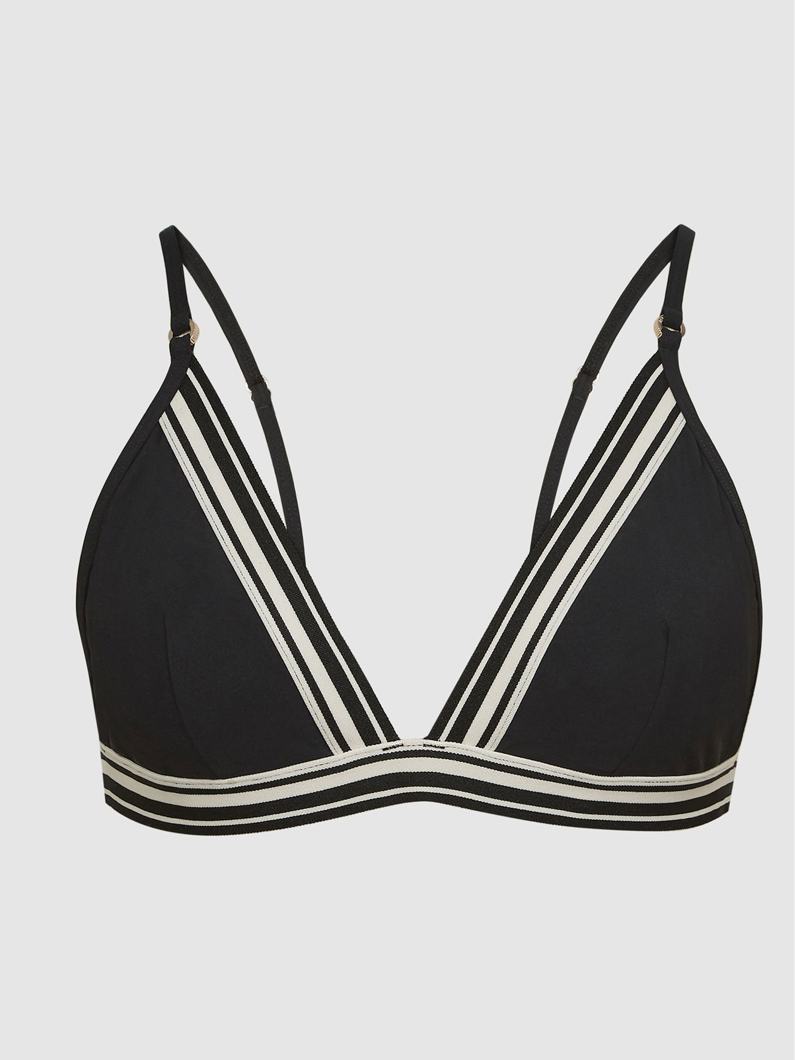 REISS Faith Triangle Bikini Top in Black | endource