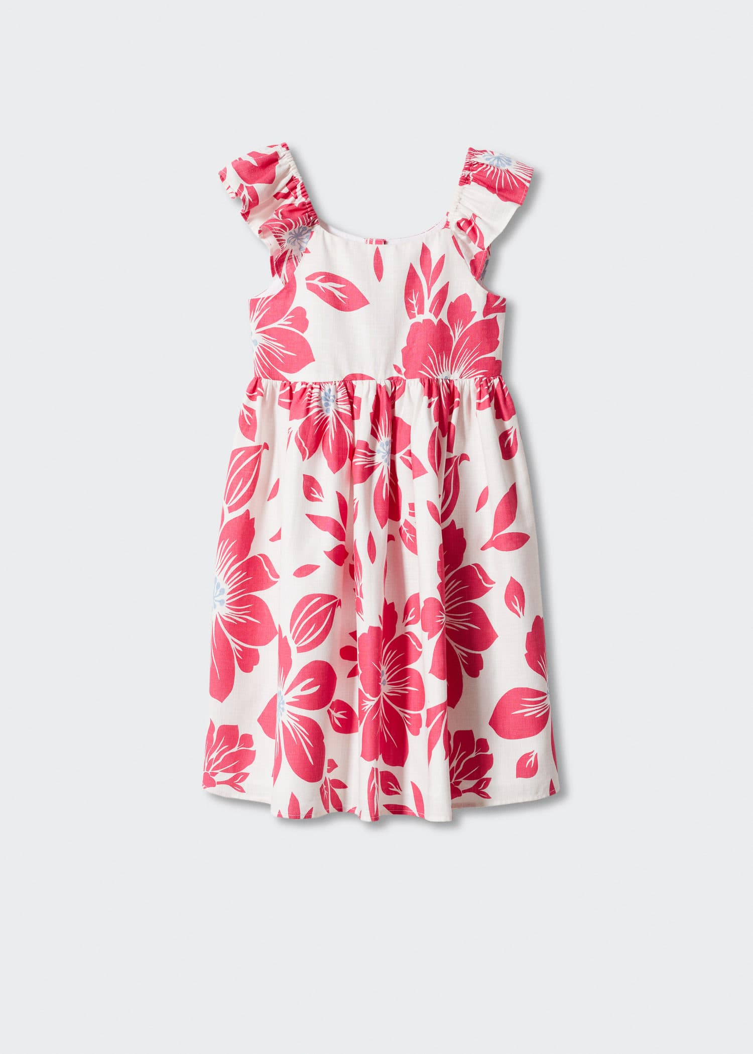 MANGO Ruffled Printed Dress in Strawberry | endource