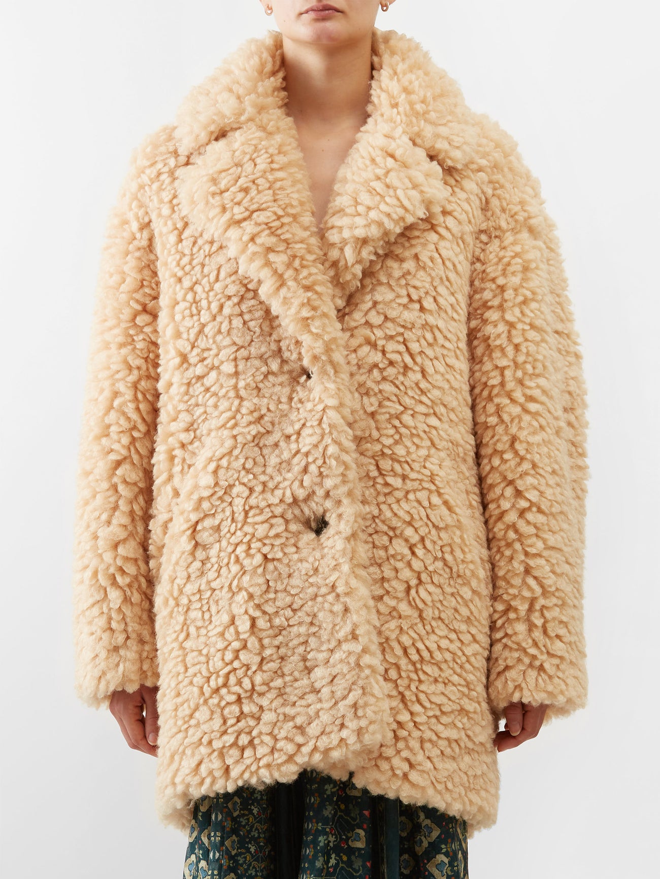 ISABEL MARANT Sabrine Faux-Shearling Coat in Beige | endource
