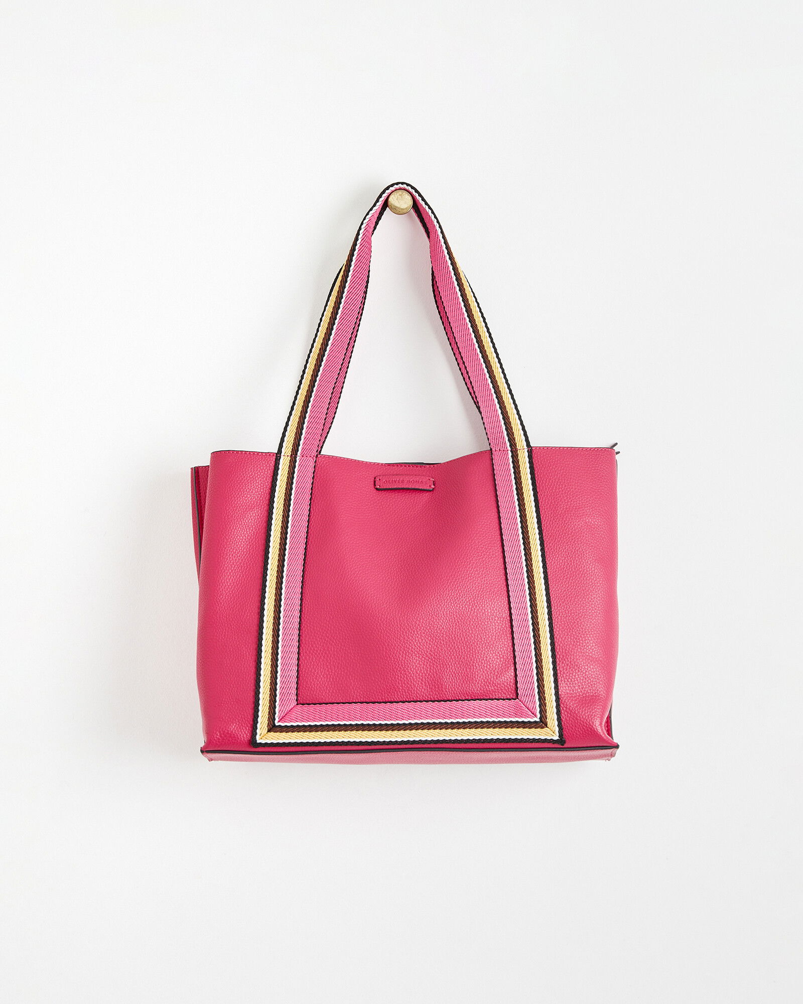 OLIVER BONAS Emma Stripe Tote Bag in Pink | endource