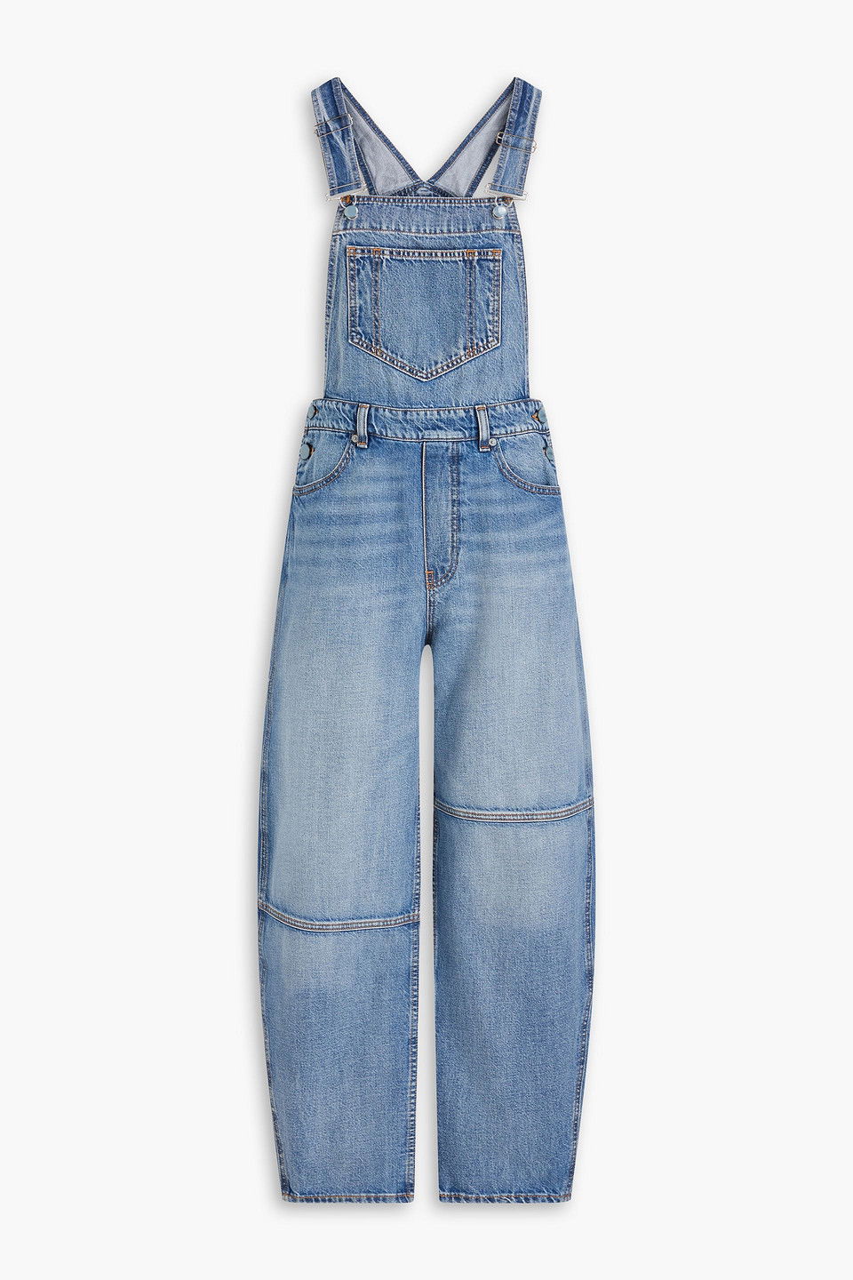 GANNI Faded Denim Overalls in Blue | Endource