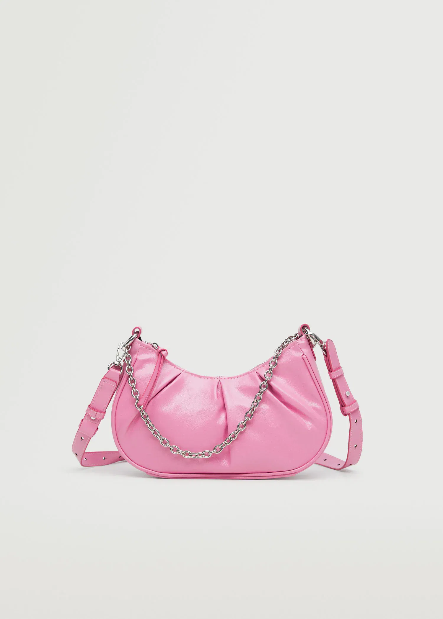 MANGO Chain Cross Body Bag in Bubblegum Pink | endource